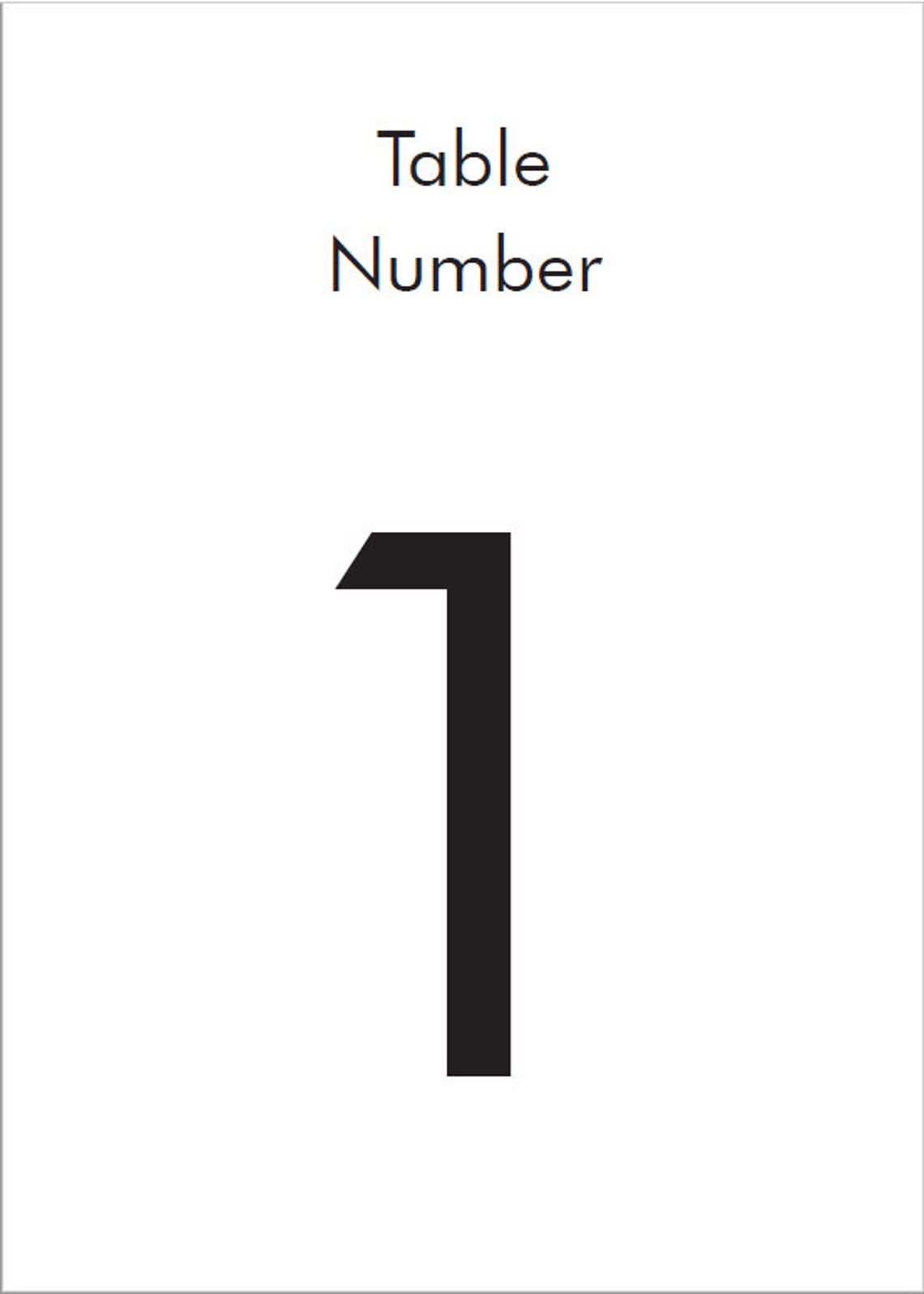 Basic Printable Table Number Design 1-50 for Weddings and Functions ...