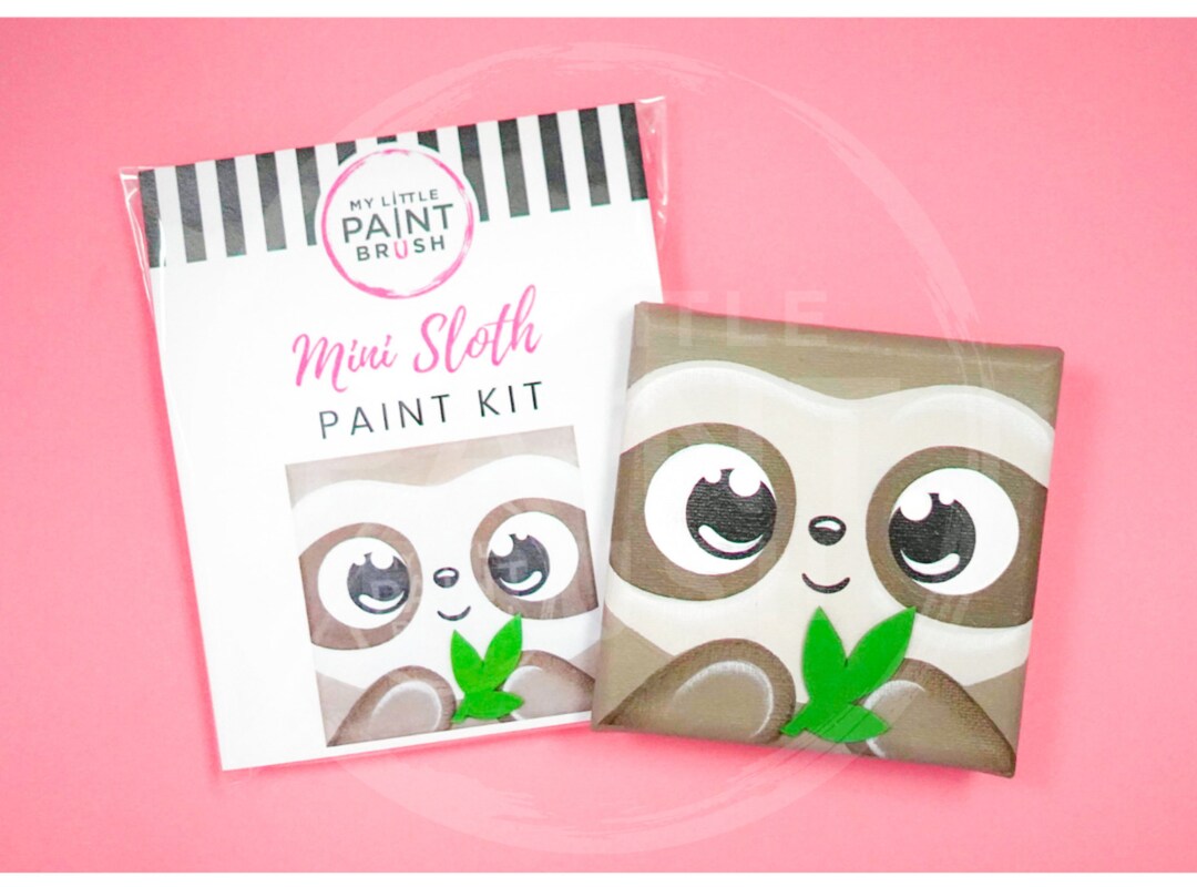 Small Canvas Sloth Paint Kit for Kids Easy Animal Crafts for - Etsy
