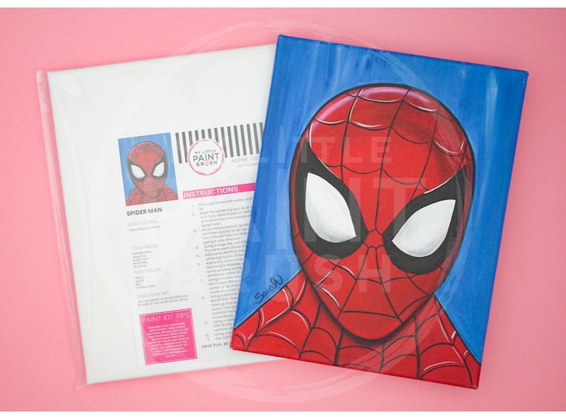 All Inclusive Spiderman Canvas Paint Kit for Boys | Spiderman Paint ...