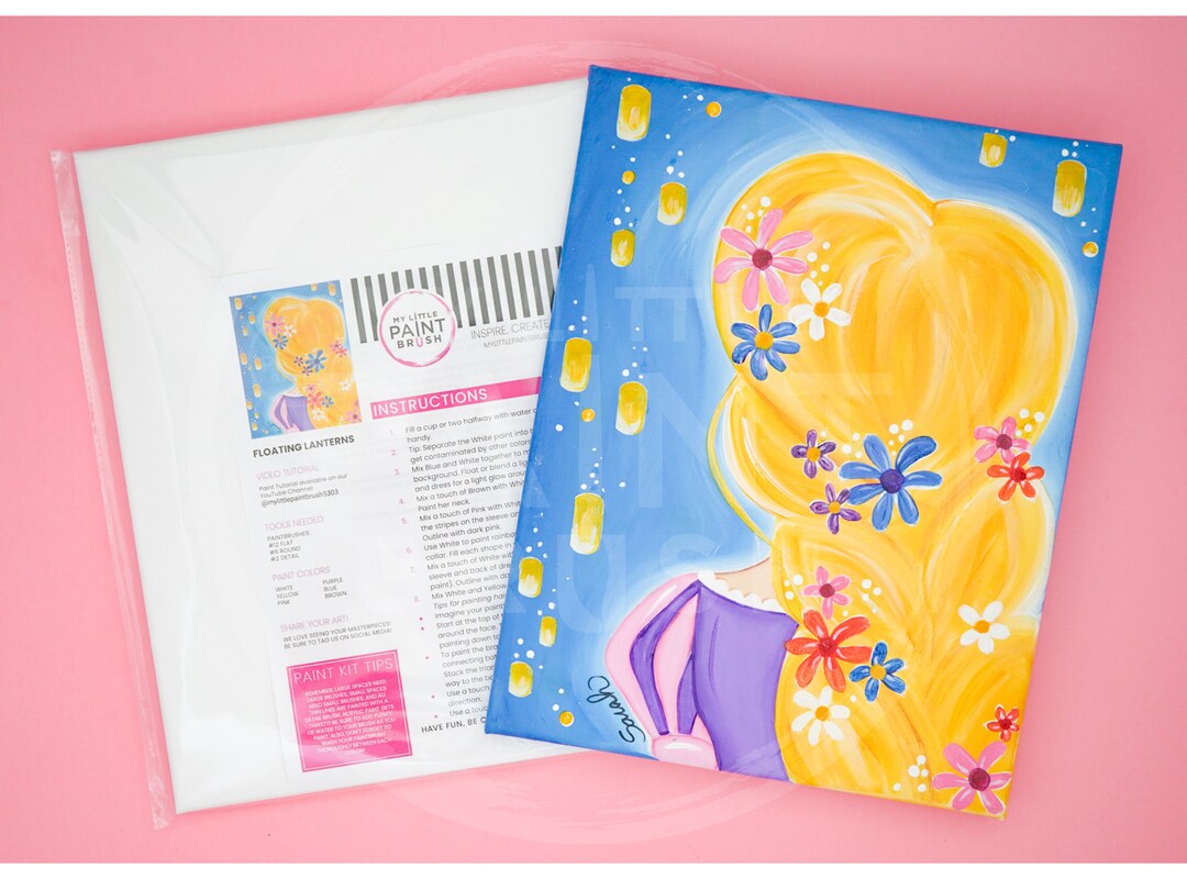 All Inclusive Princess Paint Kit for Girls | Rapunzel | Canvas Paint ...