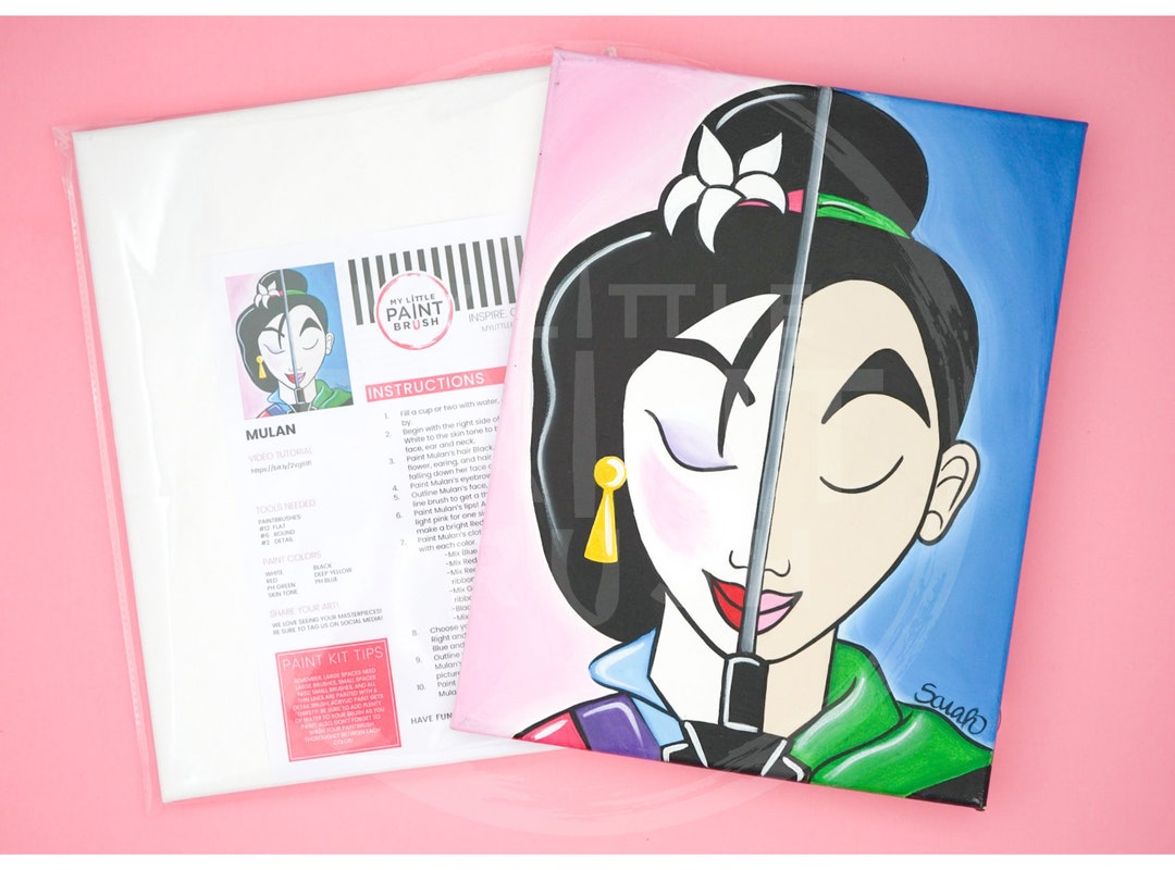 All Inclusive Disney's Princess Mulan Canvas Paint Kit for Girls ...
