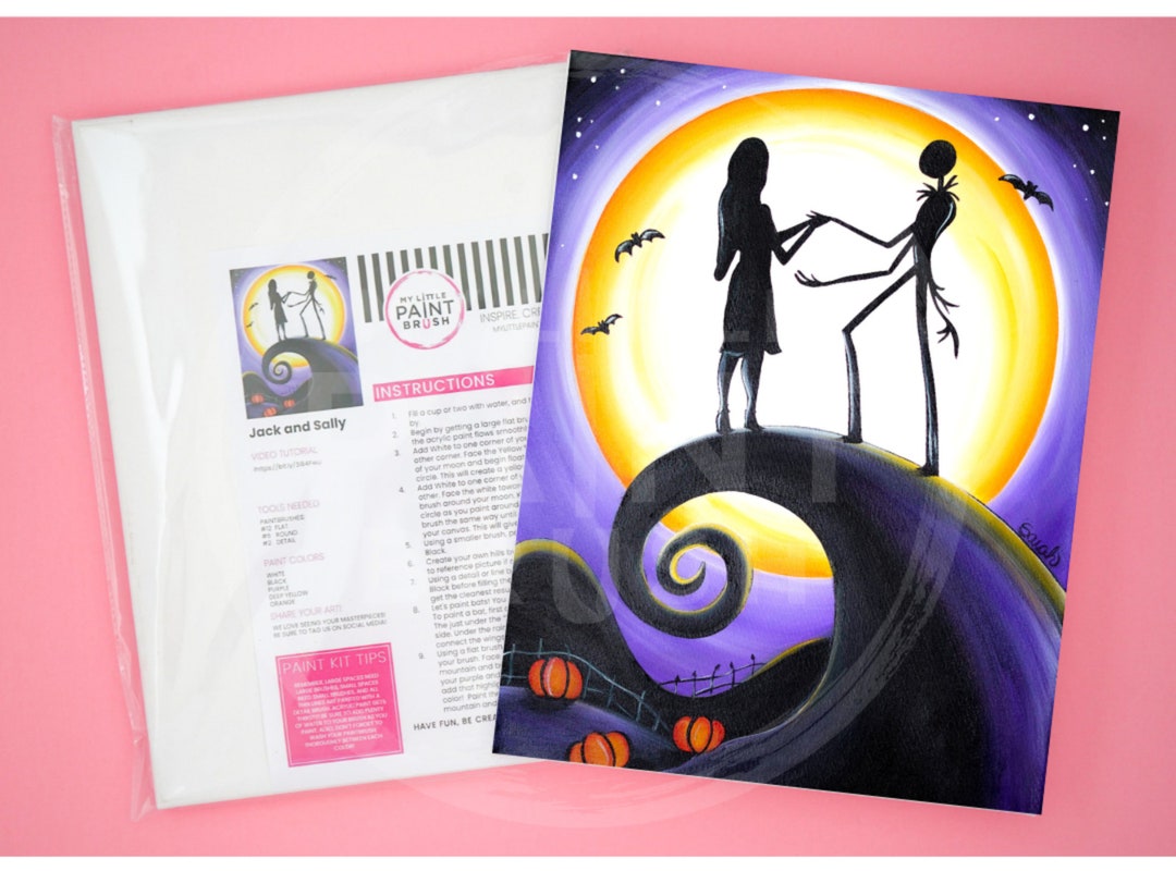 All Inclusive Nightmare Before Christmas Canvas Paint Kit for - Etsy