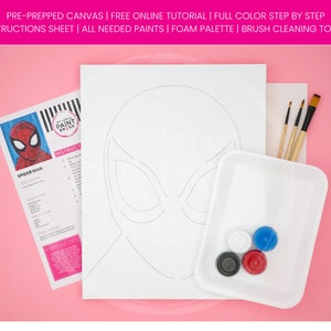 All Inclusive Spiderman Canvas Paint Kit for Boys | Spiderman Paint ...