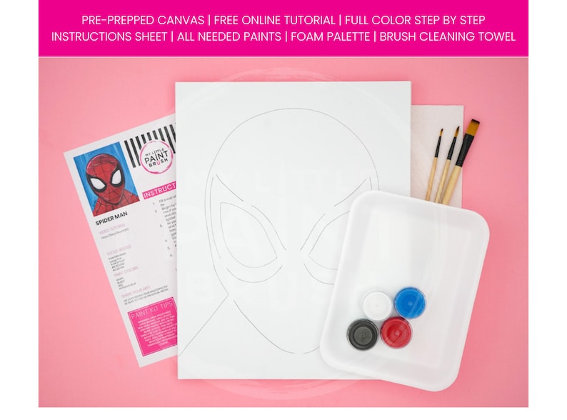 All Inclusive Spiderman Canvas Paint Kit for Boys | Spiderman Paint ...
