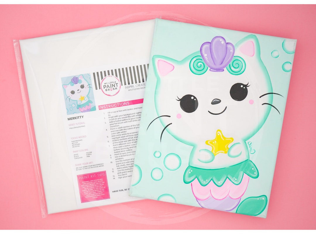 All Inclusive Merkitty Paint Kit for Kids | Mermaid Paint Party Kit ...