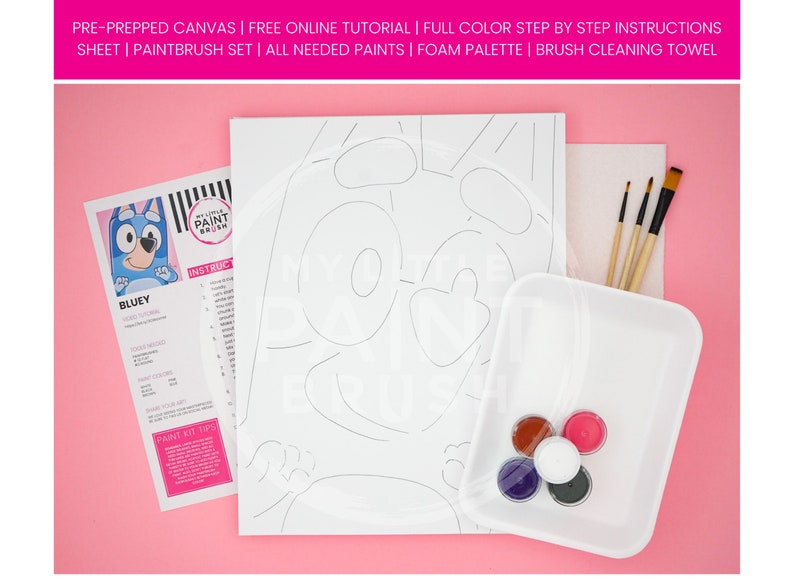 All Inclusive Bluey Canvas Paint Kit for Boys and Girls | Bluey Gift ...