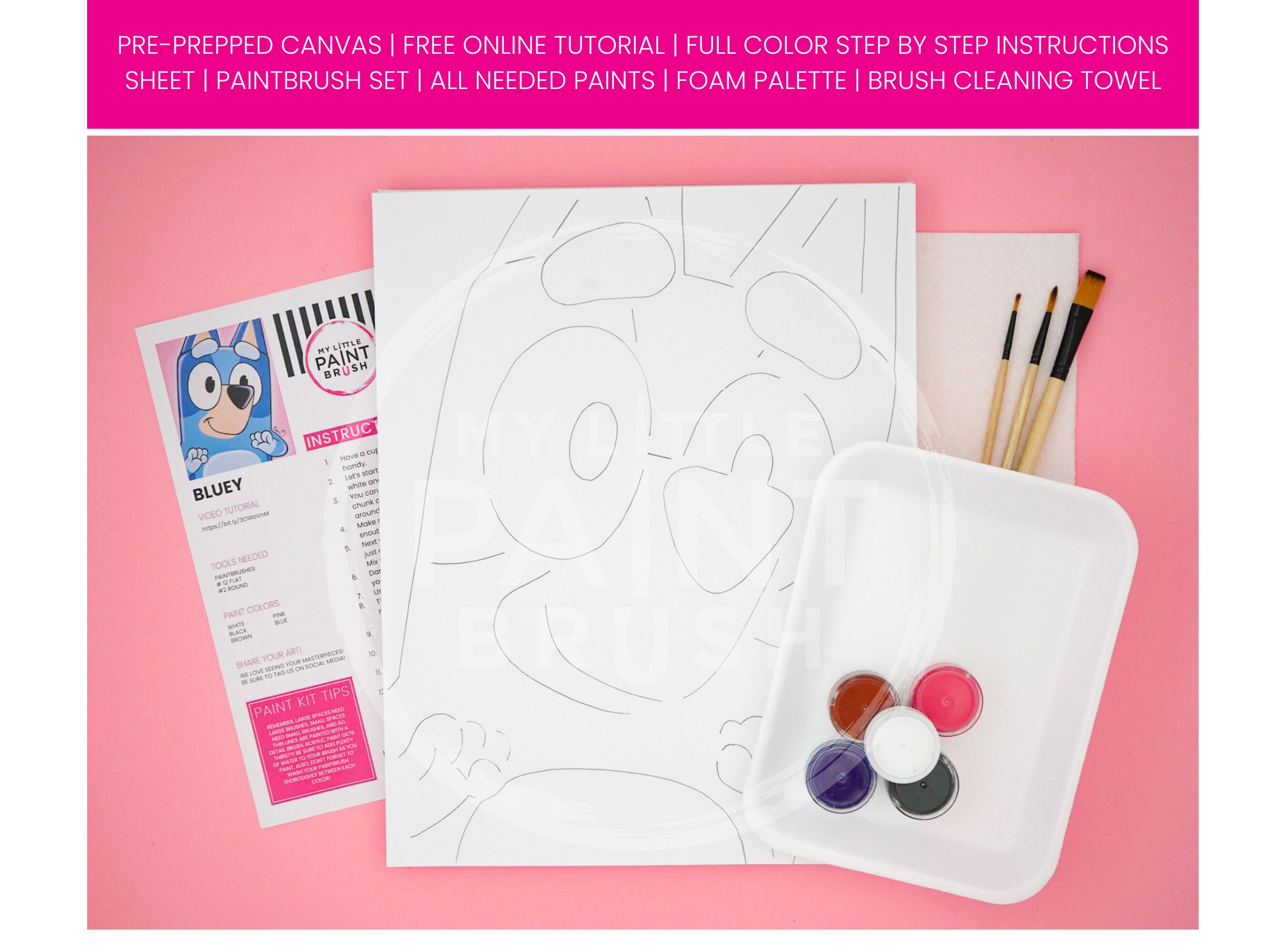 All Inclusive Bluey Canvas Paint Kit for Boys and Girls | Bluey Gift ...