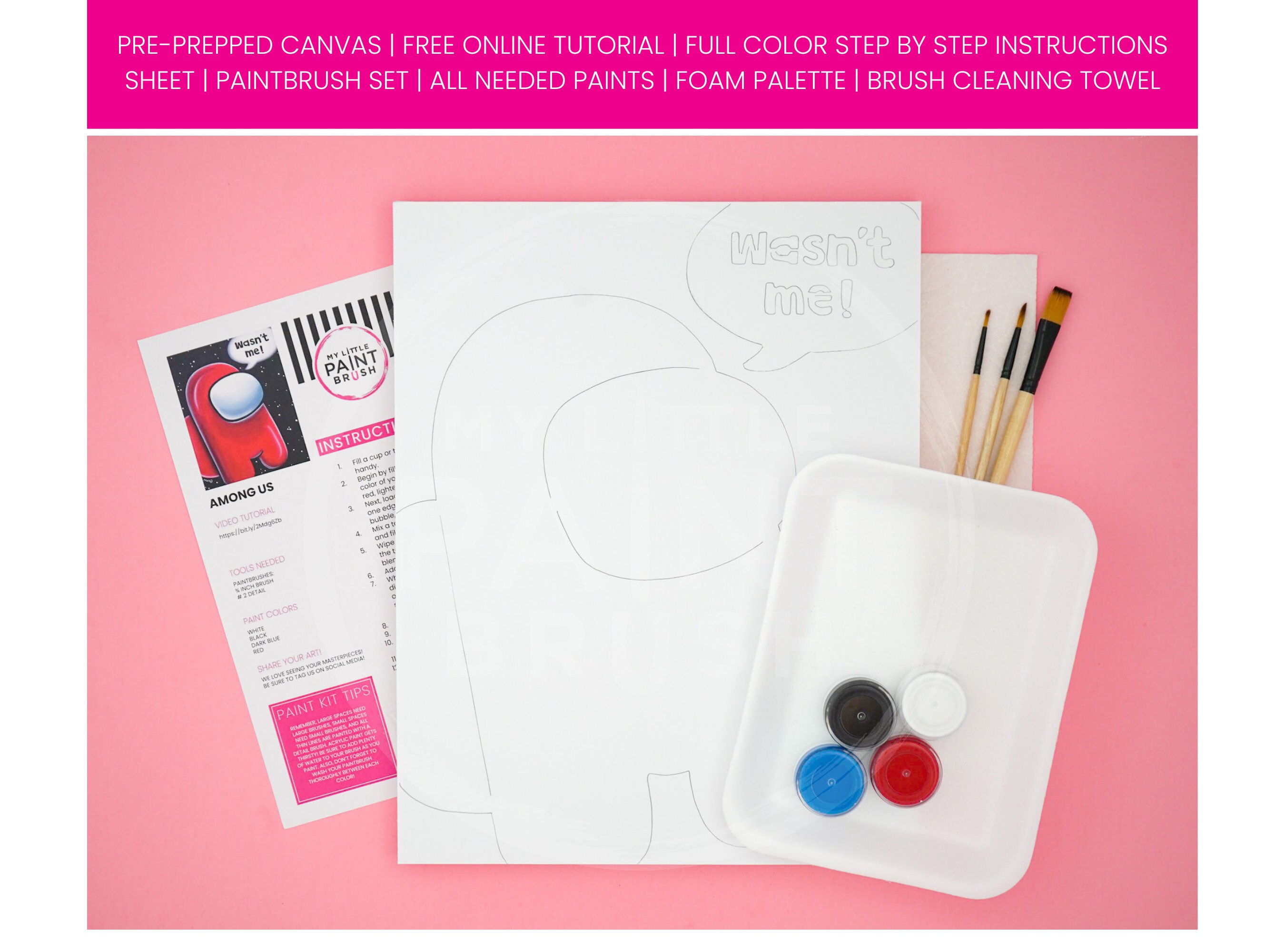 All Inclusive Wrapped Canvas Among Us Paint Kit for Boys and Girls ...