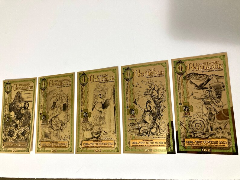 24K Gold South Dakota (NEW STATE) and All 5 States Goldbacks - Etsy