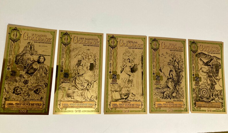 24K Gold South Dakota (NEW STATE) and All 5 States Goldbacks - Etsy