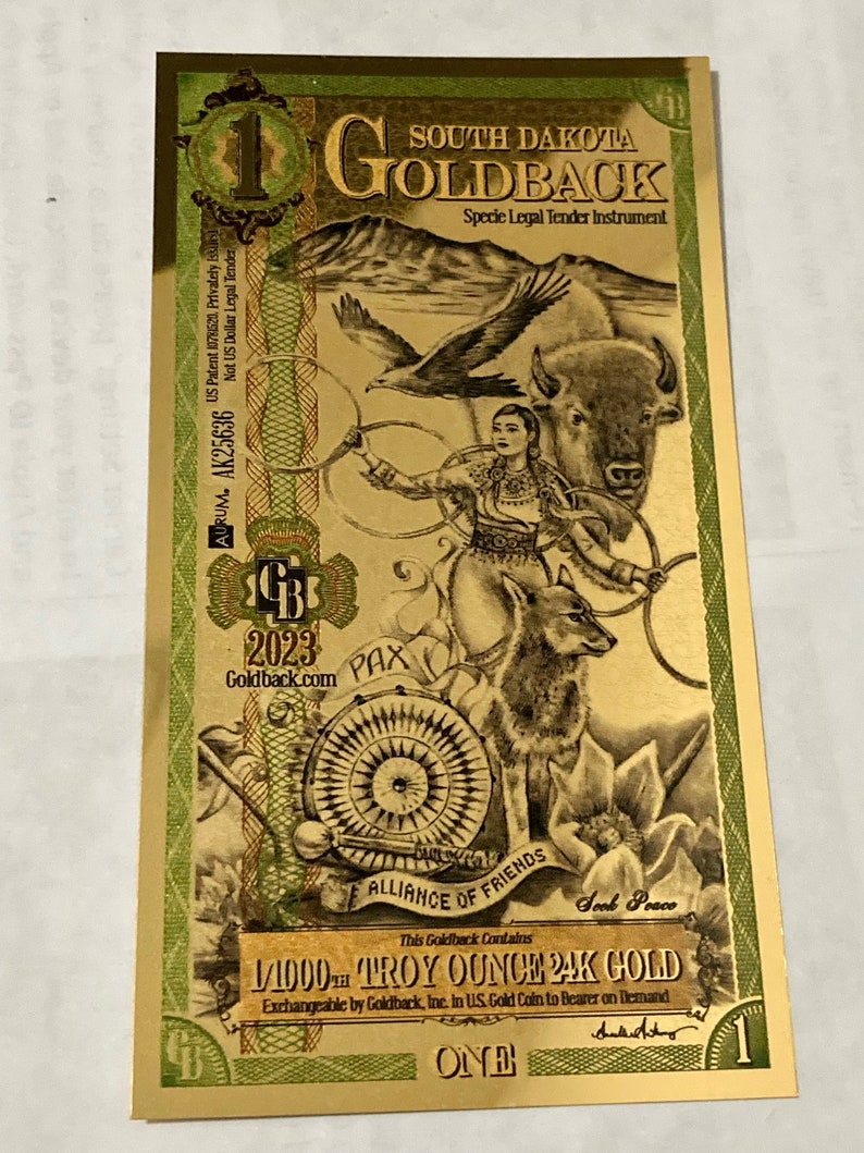 24K Gold South Dakota (NEW STATE) and All 5 States Goldbacks - Etsy