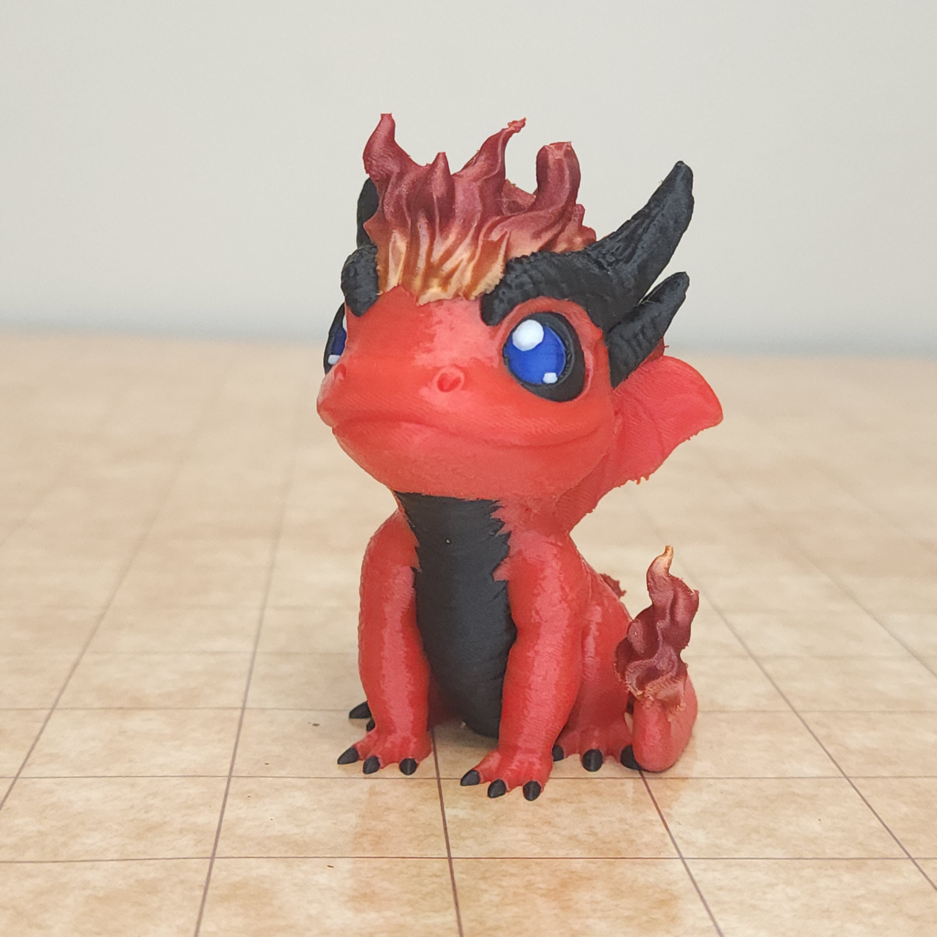 Baby Fire Dragon Multi Color 3D Print - Etsy