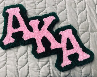 Alpha Kappa Alpha/ Handmade Rug/ Divine 9/ Greek/ Sorority/ Salmon Pink ...