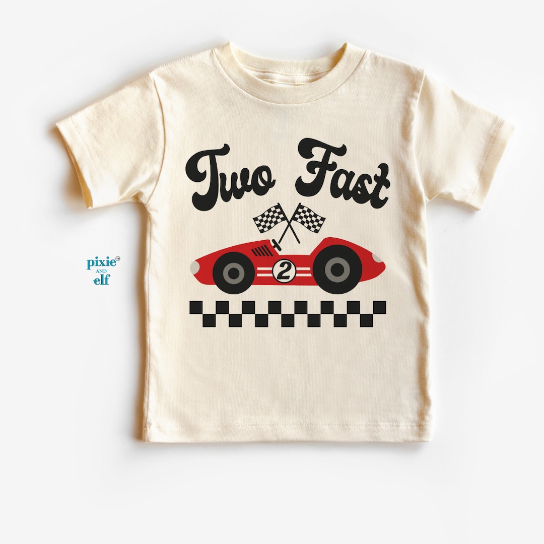 Two Fast Red Car Birthday Shirt, Second Birthday Outfit, Pit Crew ...