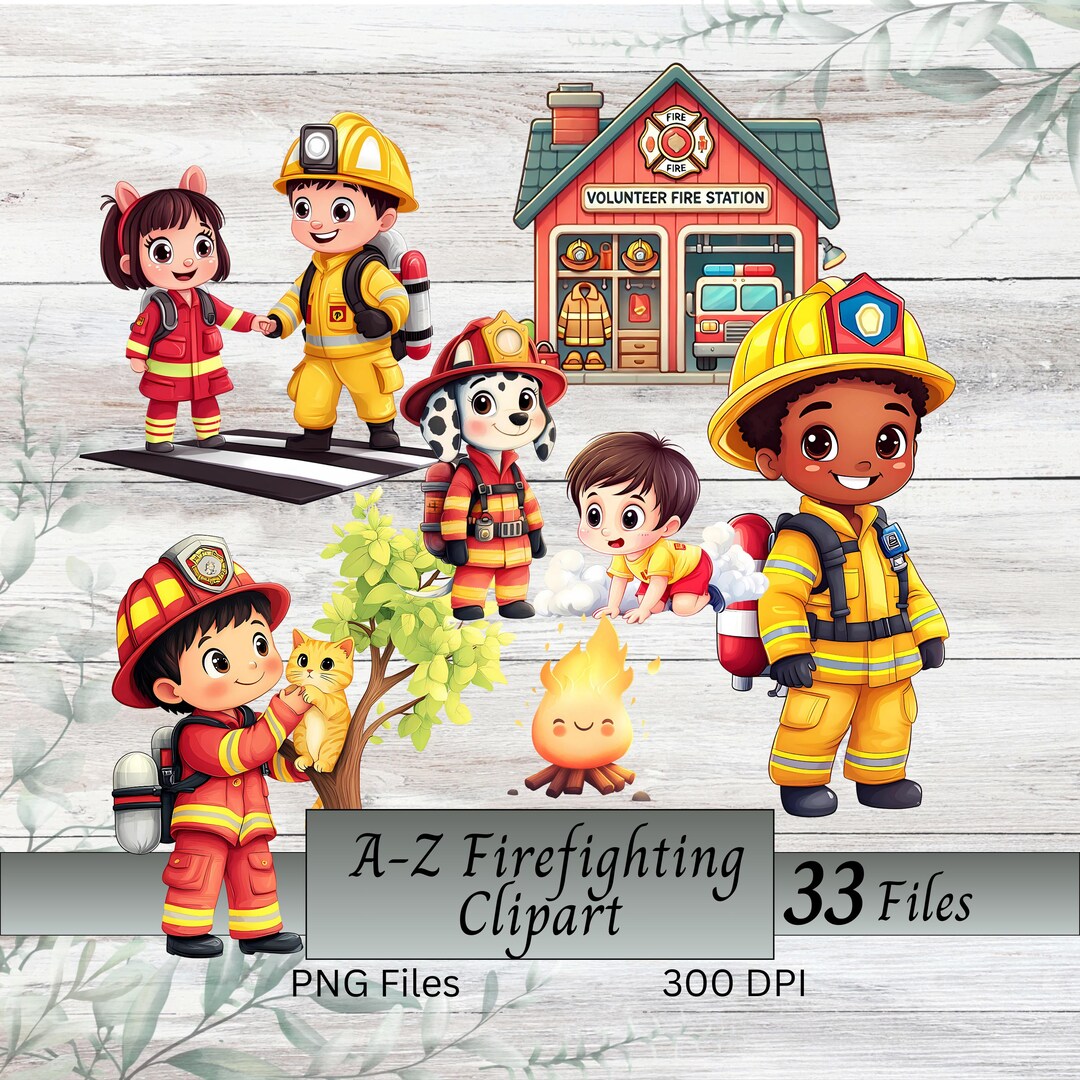 A-Z Firefighting Clipart Collection PNG Nursery Clipart Kids Fire ...