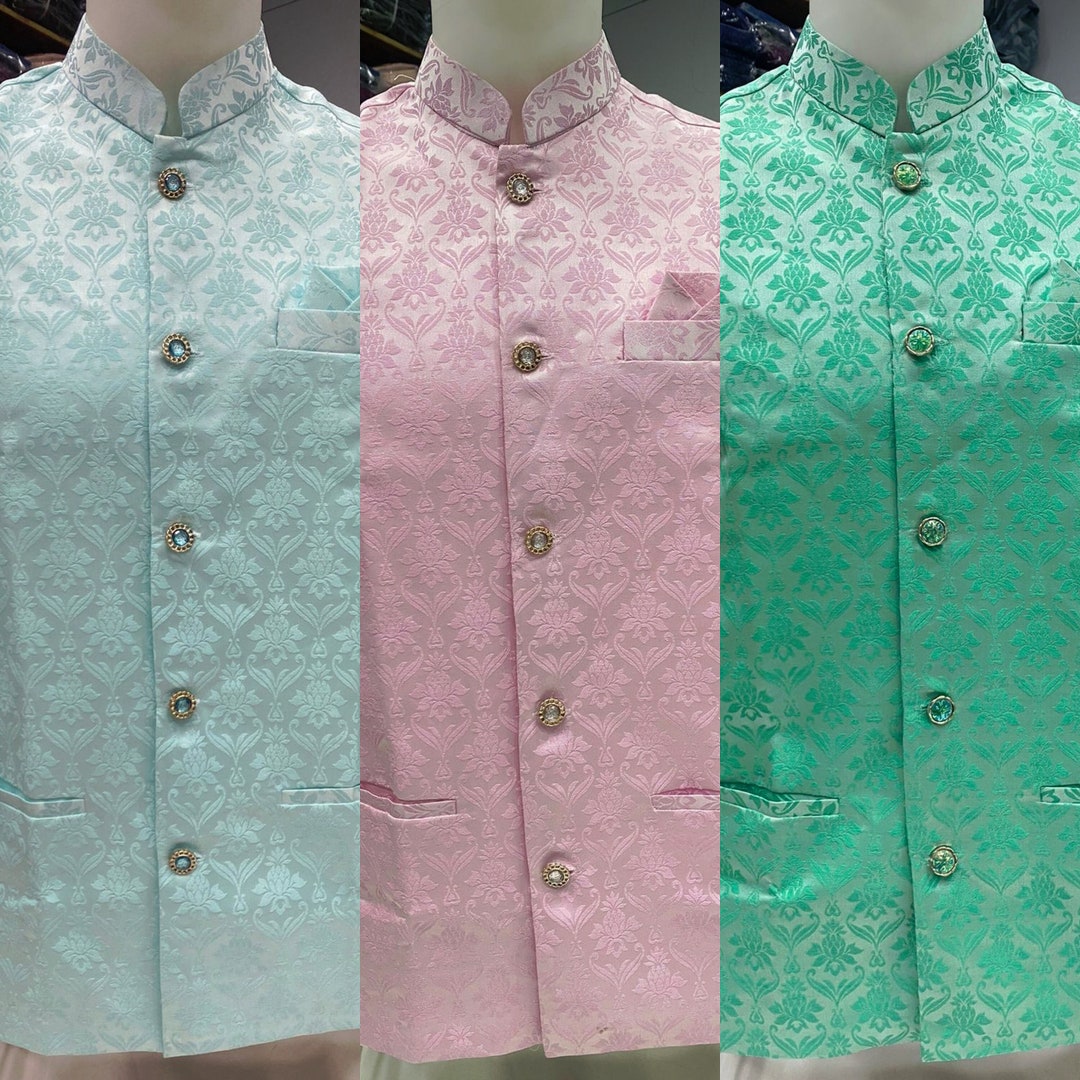 Latest Silk Sleeveless Koti for Mens Kurta Wedding Wear Koti Waistcoat ...