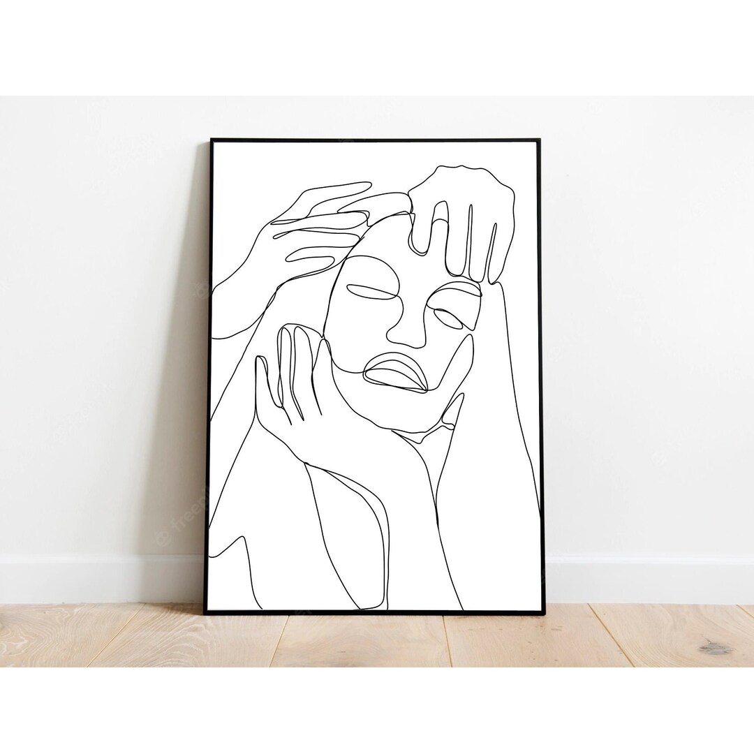 Fine Line Portrait, Artistic Portrait, Single Line Portrait, Wall Art ...