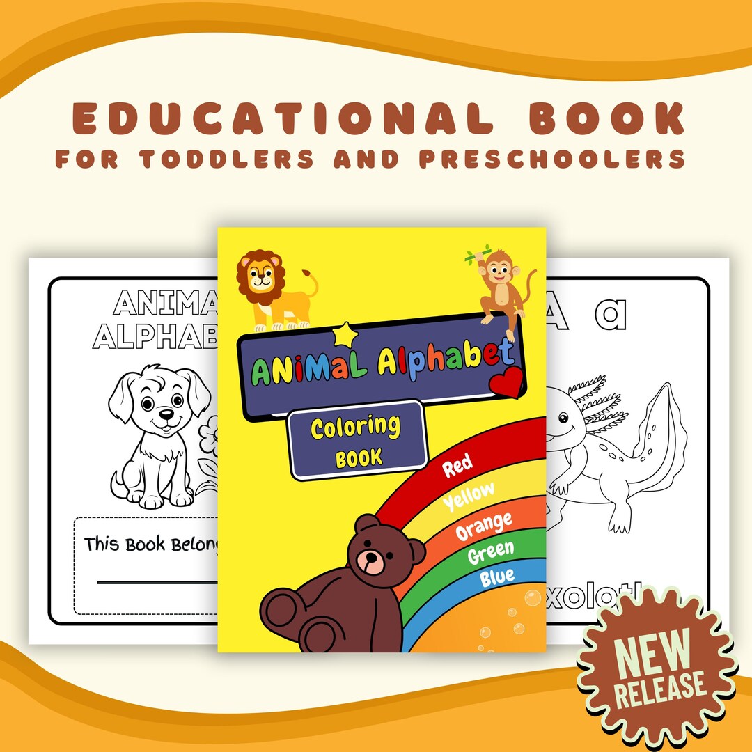 Animal Alphabet Coloring Book for Toddlers Fun Educational Coloring ...