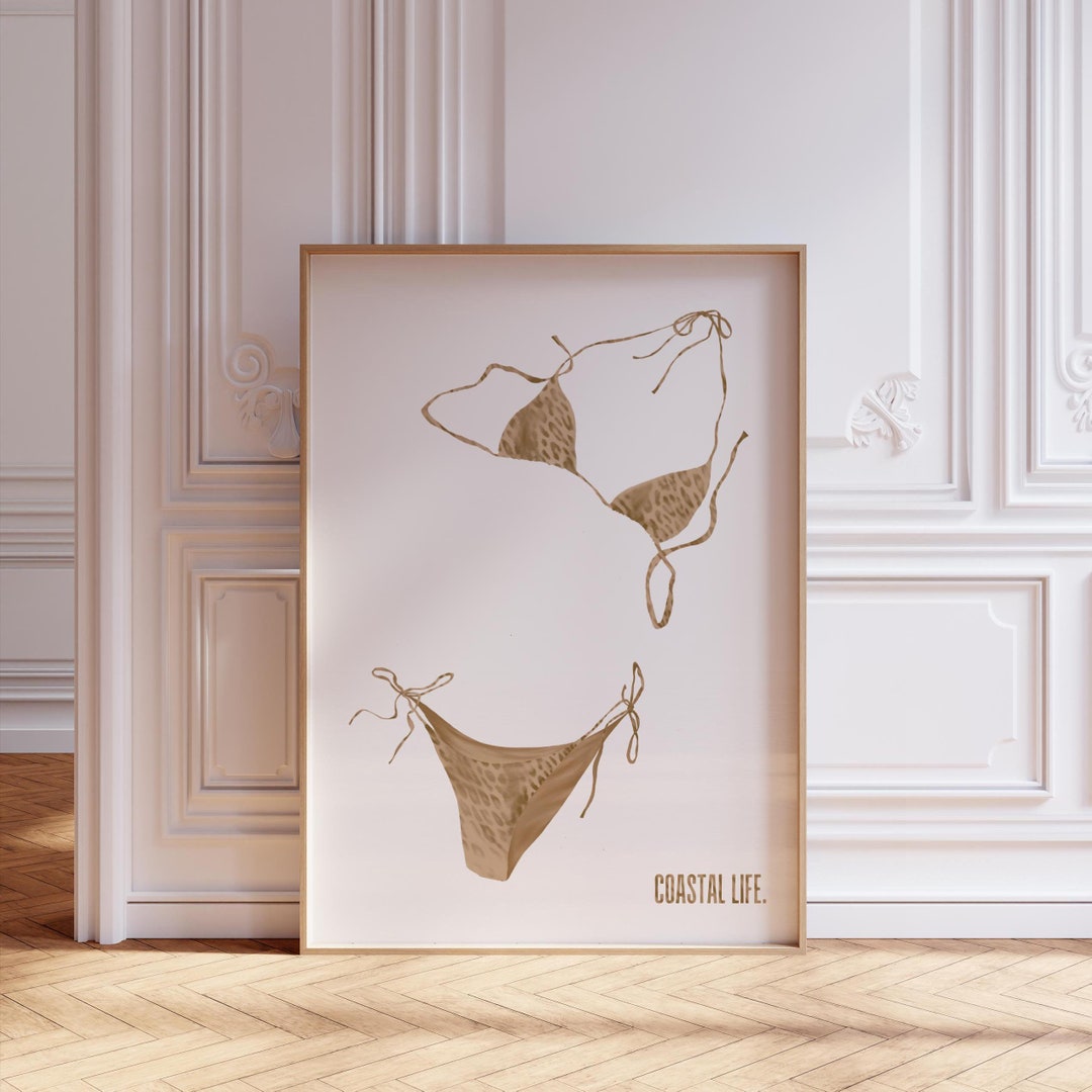 Leopard Print Bikini Poster - Coastal Granddaughter Prints Beachy Room ...