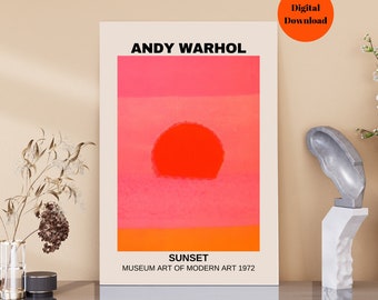 Andy Warhol Sunset Print, Andy Warhol Poster, Museum Poster, Exhibition ...