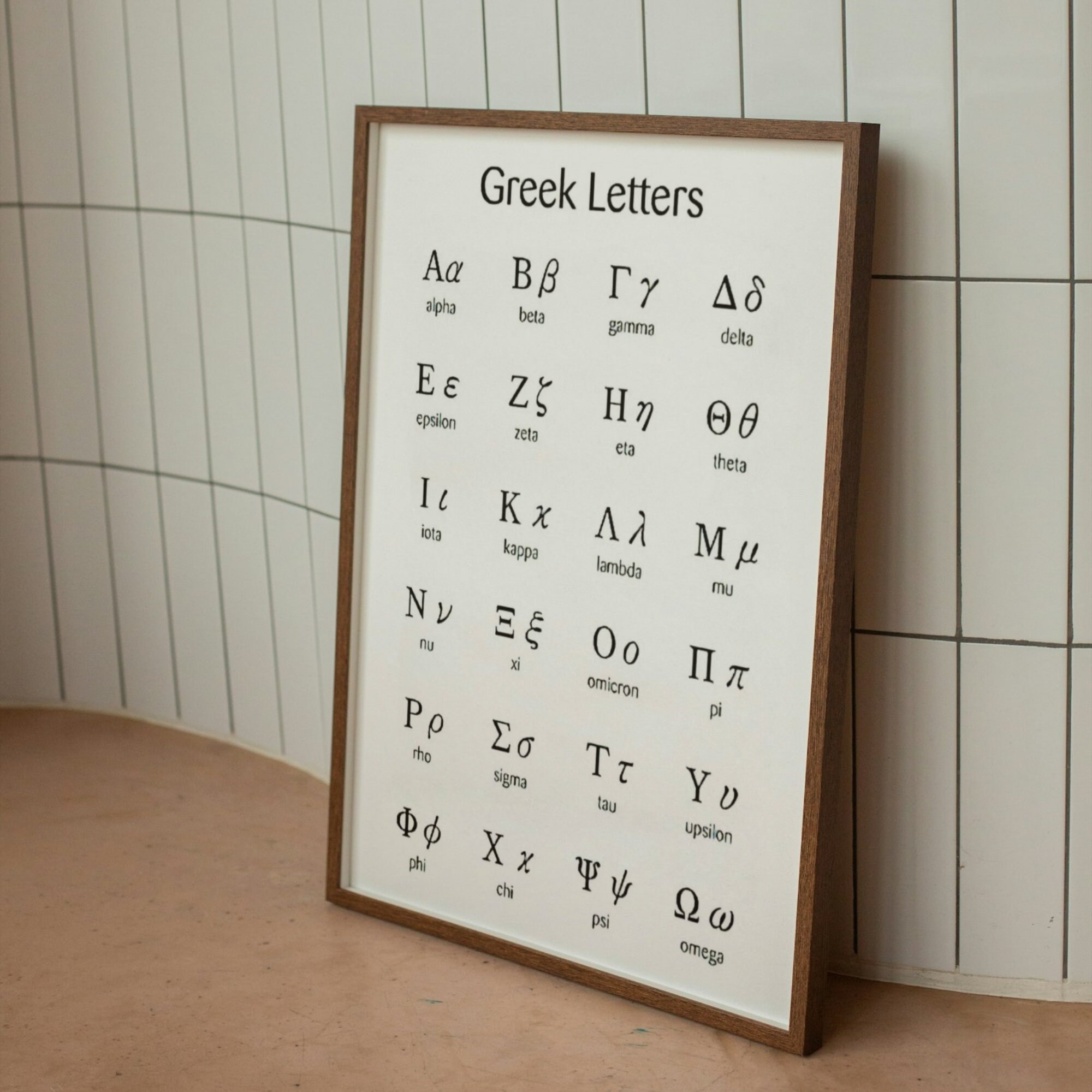 Greek Alphabet Poster, Greek Font Art Print, Educational Poster, Greek ...