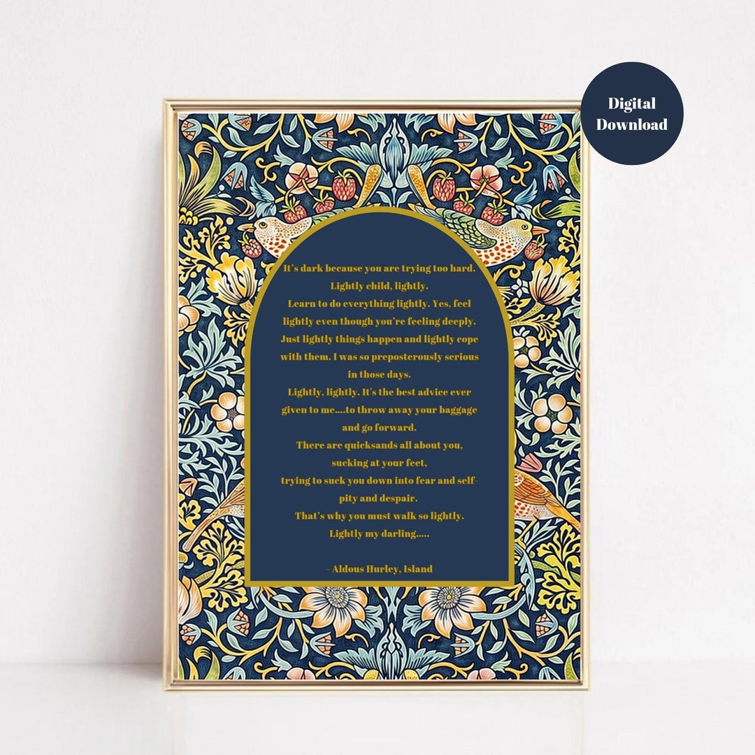 It's Dark Because You Are Trying Too Hard Poem by Aldous Huxley Island ...