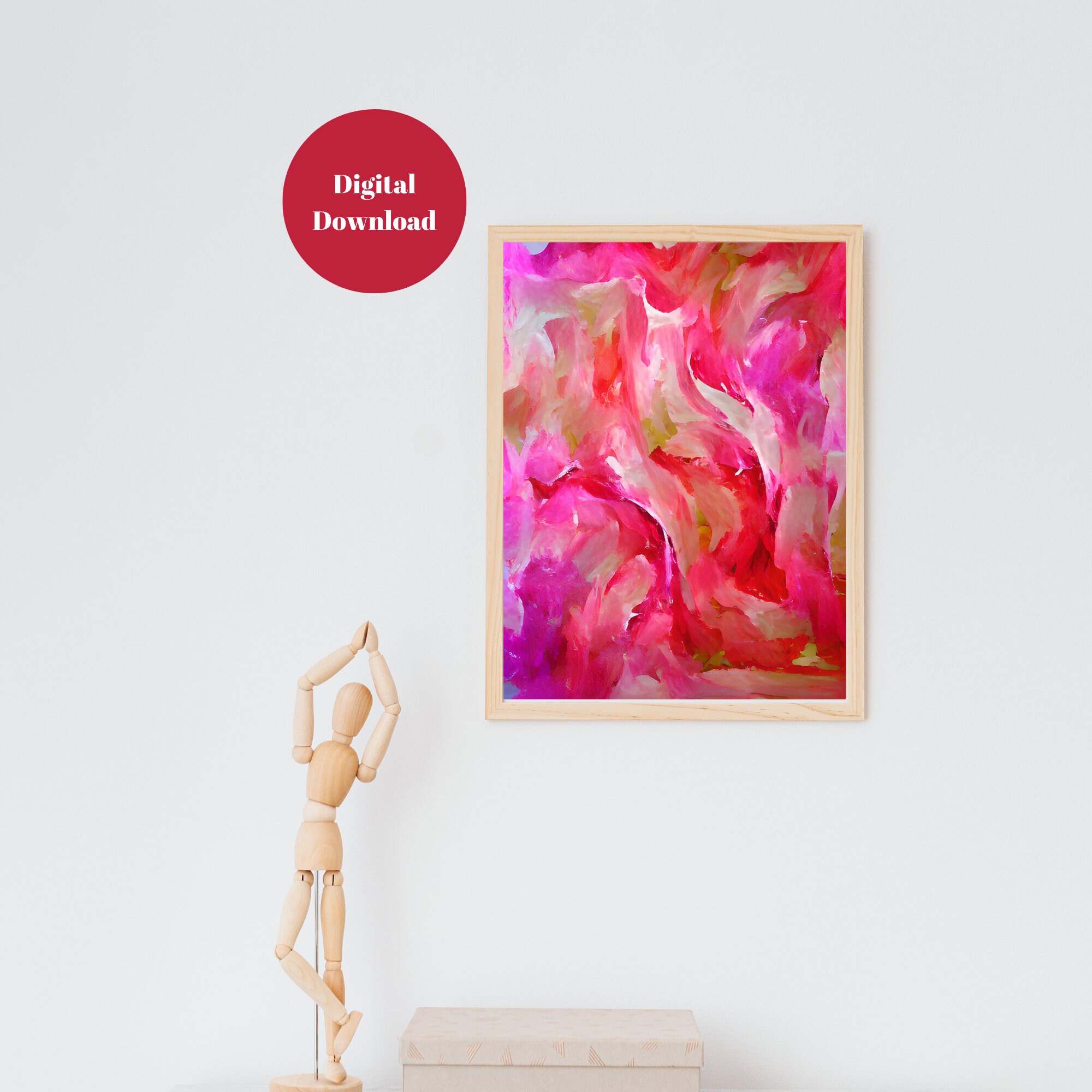 Colorful Pink Abstract Art Printable Wall Art Painting - Etsy