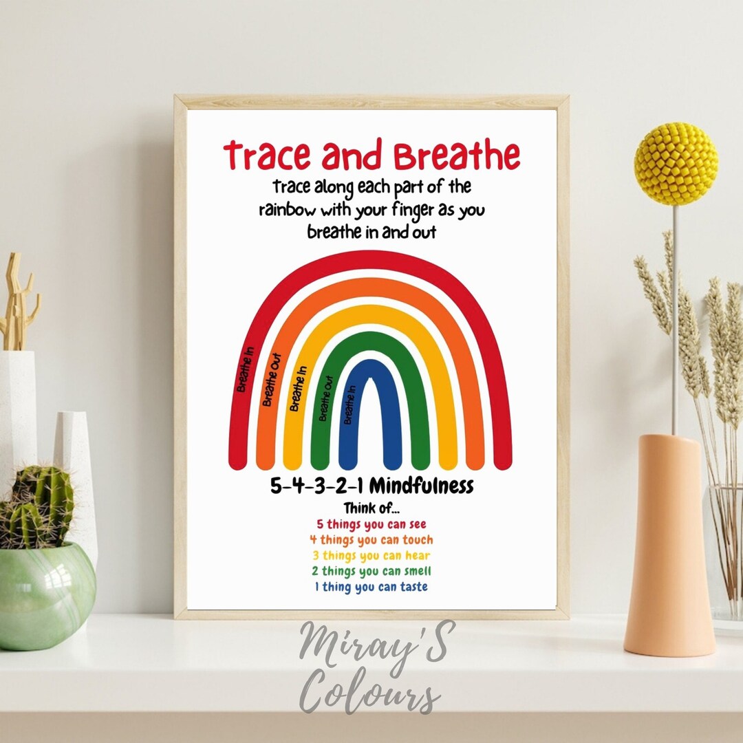 Rainbow Breathing Exercise Poster: Calm Down Corner (digital Download ...