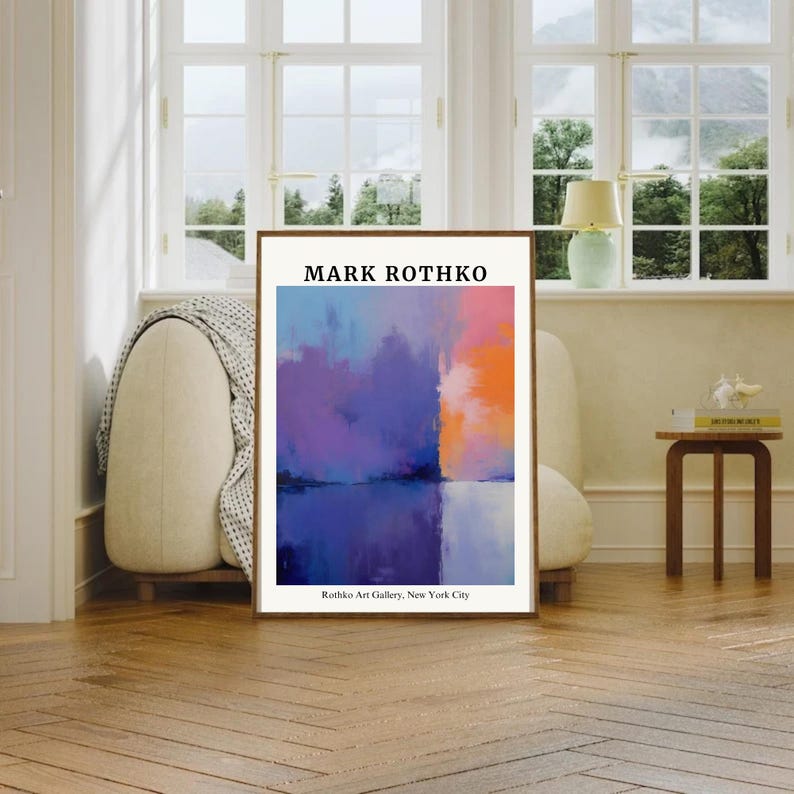 Mark Rothko Pink Blue Poster- A Exhibition Print as Housewarming Gift ...