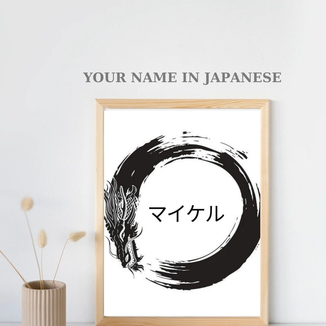 Your Name in Japanese Print, Personalised Name Poster, Katakana ...