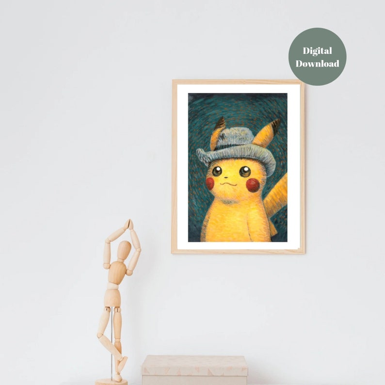 Pikachu Van Gogh Print, Pikachu Artwork, Pikachu İllustrator, Pokemon ...