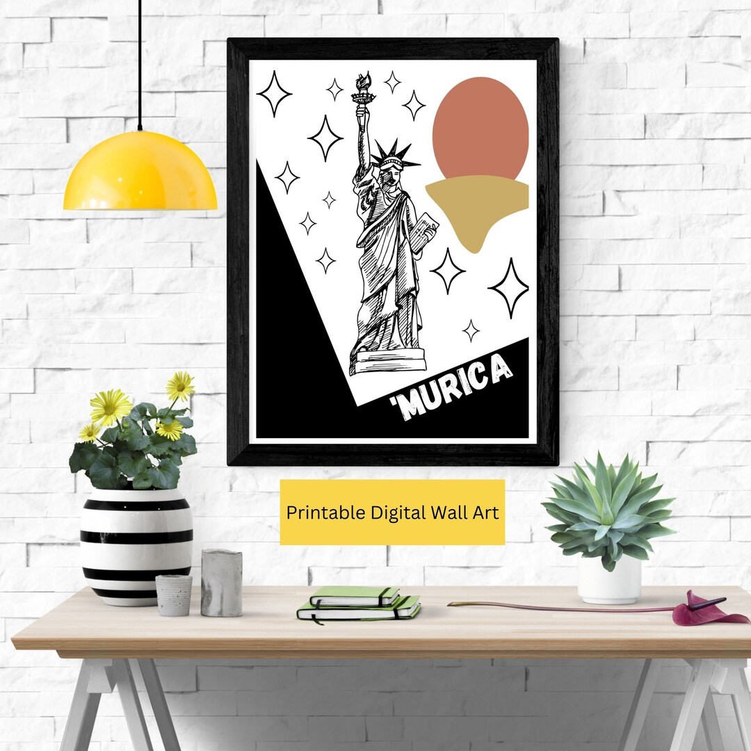 Digital Wall Art 'murica With the Statue of Liberty High Quality ...