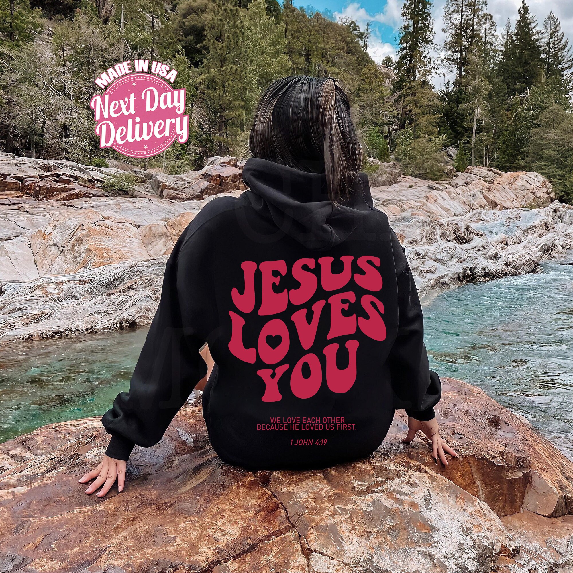 Jesus Loves You Hoodie Christian Hoodie Christian Sweatshirt Etsy