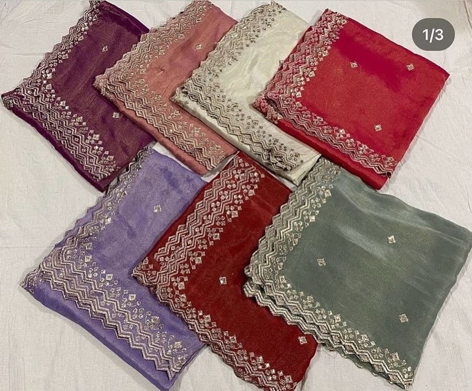 South Langa Voni Tissue Organza Sequence Work Dupattas - Etsy