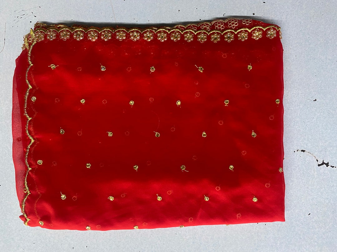 2-side Cutwork and Heavy Moti Work Embroidery Dupatta - Etsy