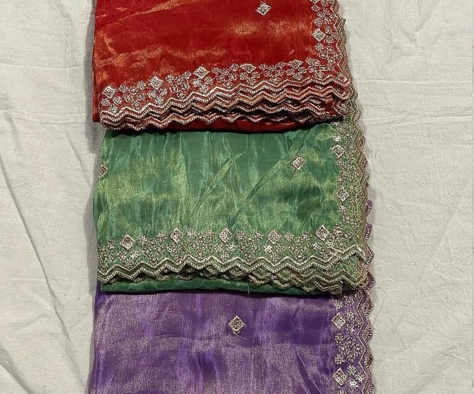 South Langa Voni Tissue Organza Sequence Work Dupattas - Etsy