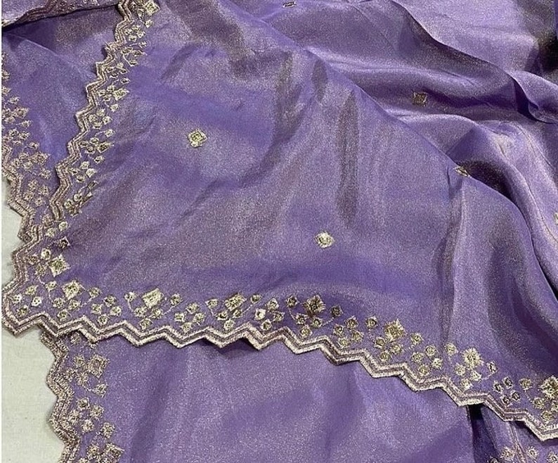 South Langa Voni Tissue Organza Sequence Work Dupattas - Etsy