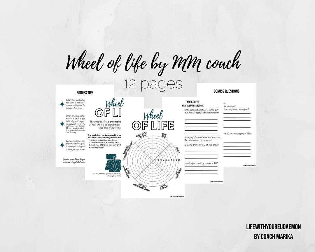 Wheel of Life Printable Self-coaching Tool. - Etsy