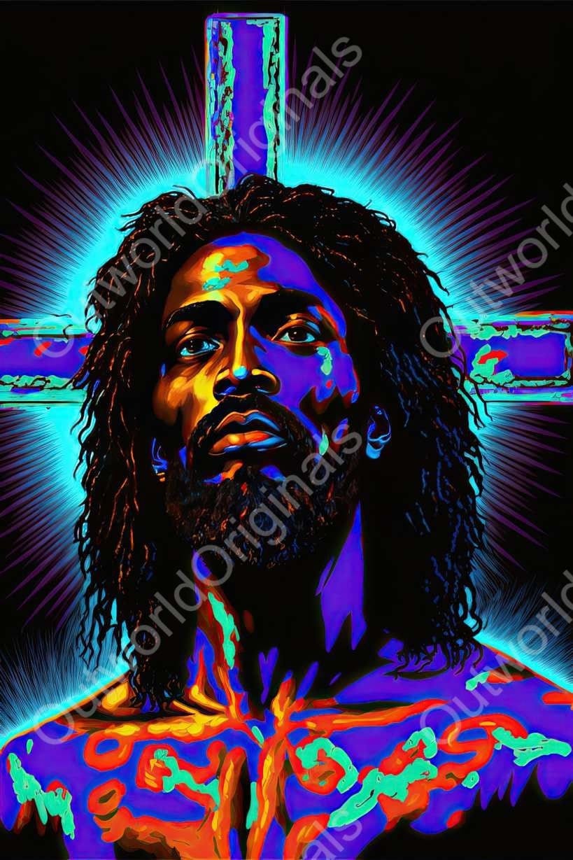 BLACK JESUS ART Unique Digital Art Digital Print God Christian ...