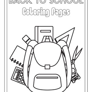 Back to School Coloring Page, School Coloring Pages, School Supplies ...