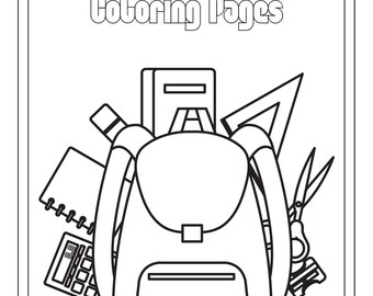 Back to School Coloring Page, School Coloring Pages, School Supplies ...