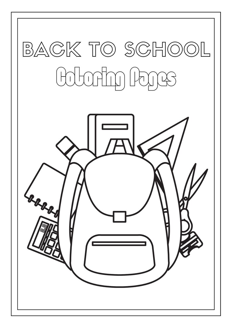 Back to School Coloring Page, School Coloring Pages, School Supplies ...