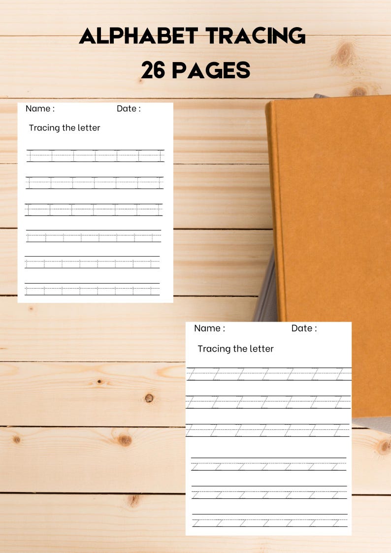 Alphabet Tracing 26 Pages for Preschool and Montessori - Etsy