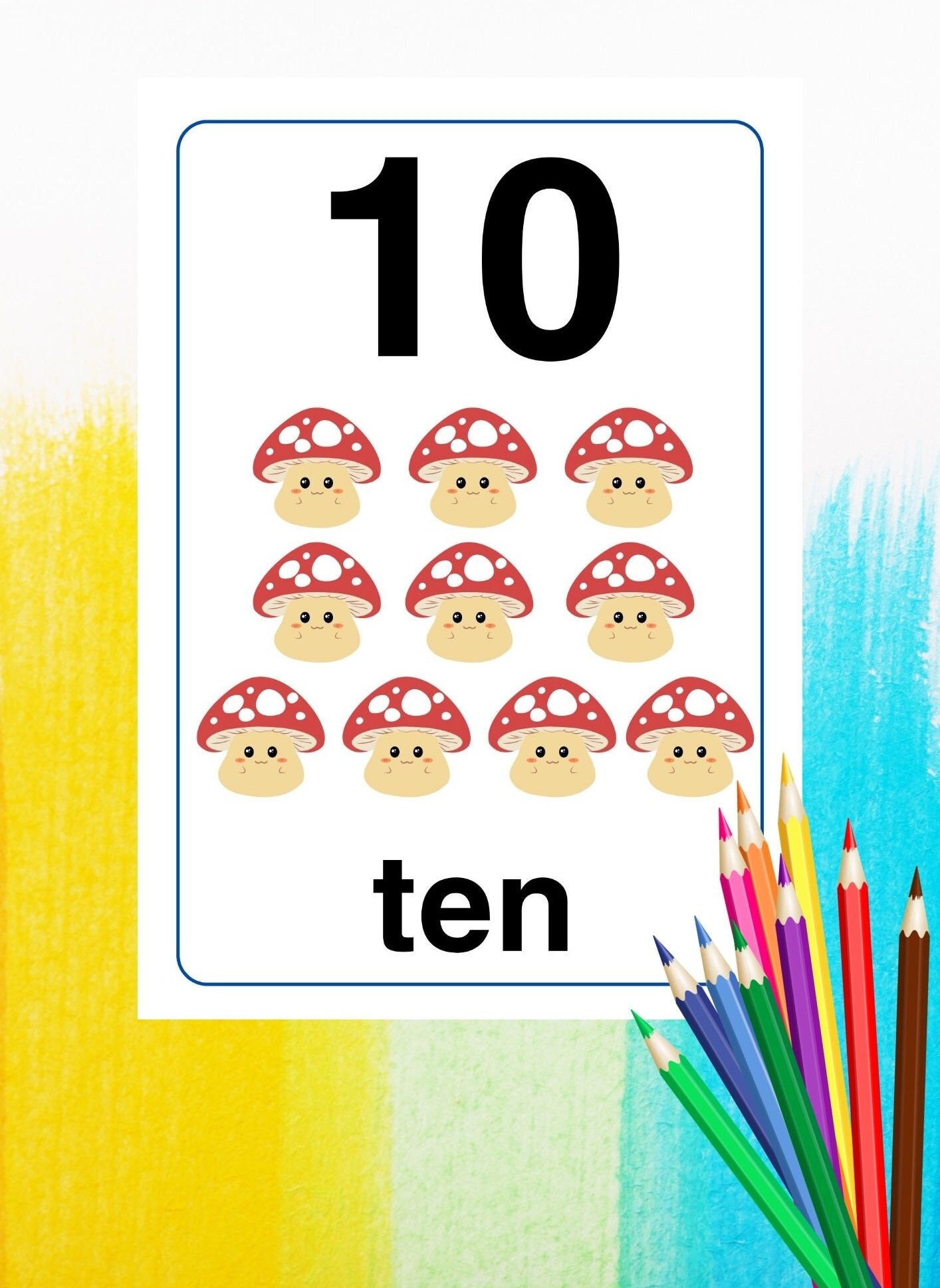 Number Flash Cards 1-10, Number Cards,preschool Counting Flash Cards ...