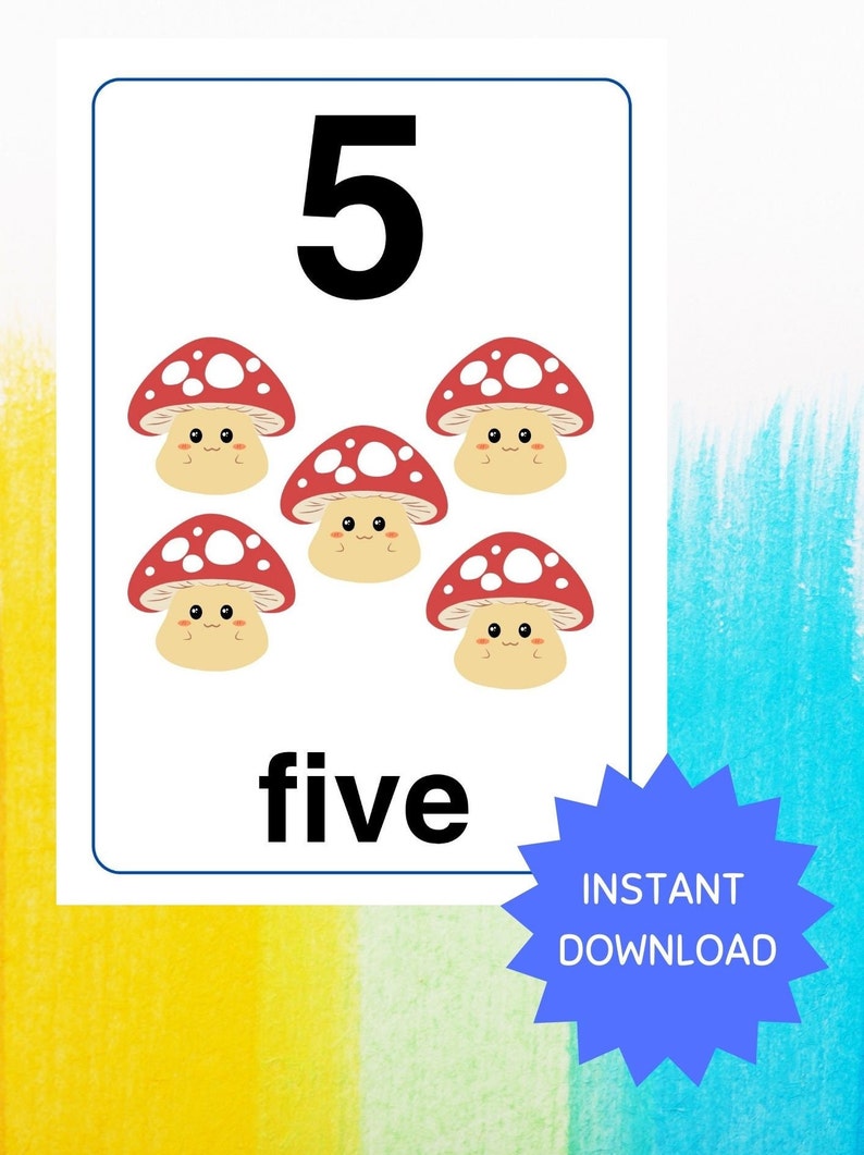 Number Flash Cards 1-10, Number Cards,preschool Counting Flash Cards ...