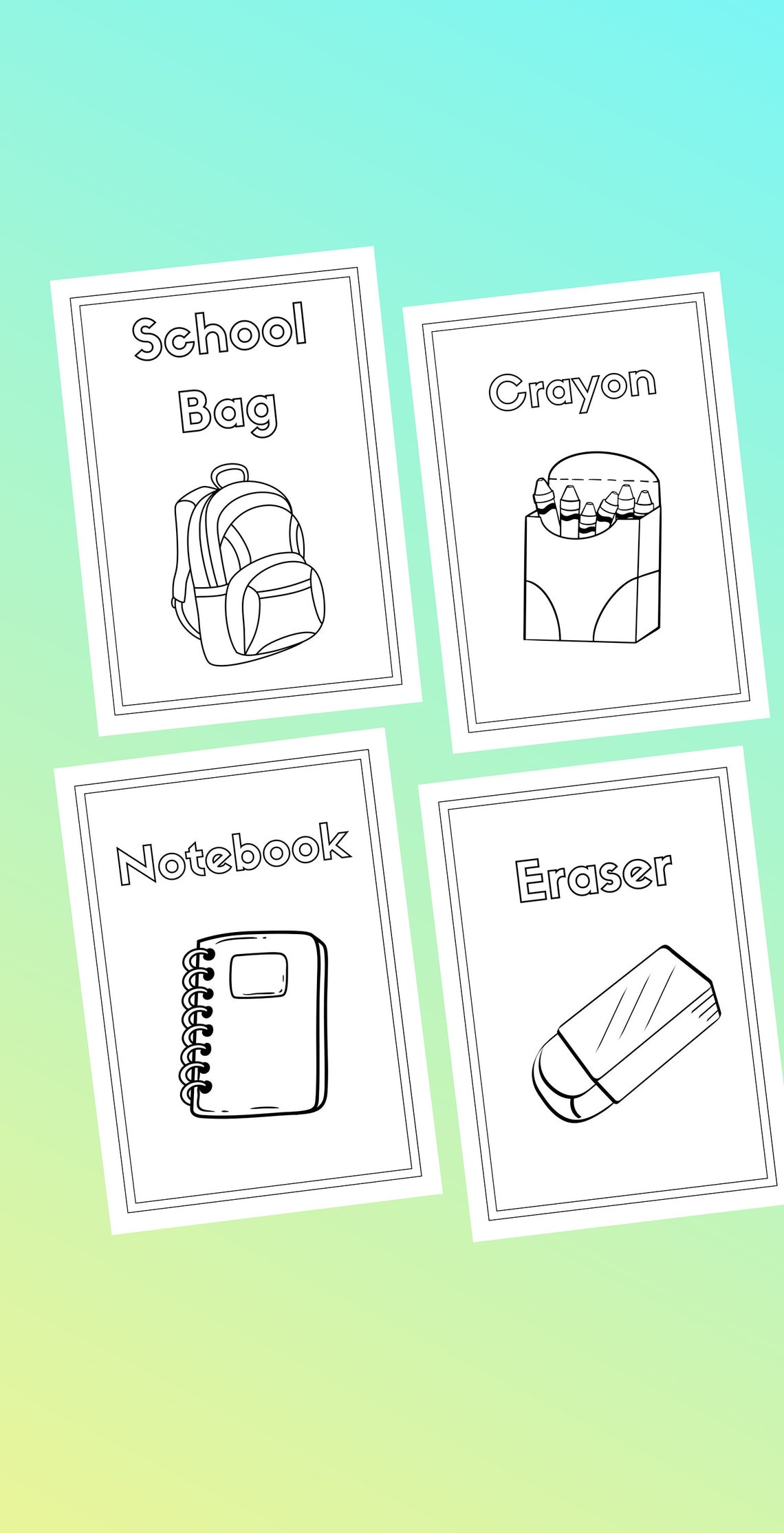 Back to School Coloring Page, School Coloring Pages, School Supplies ...