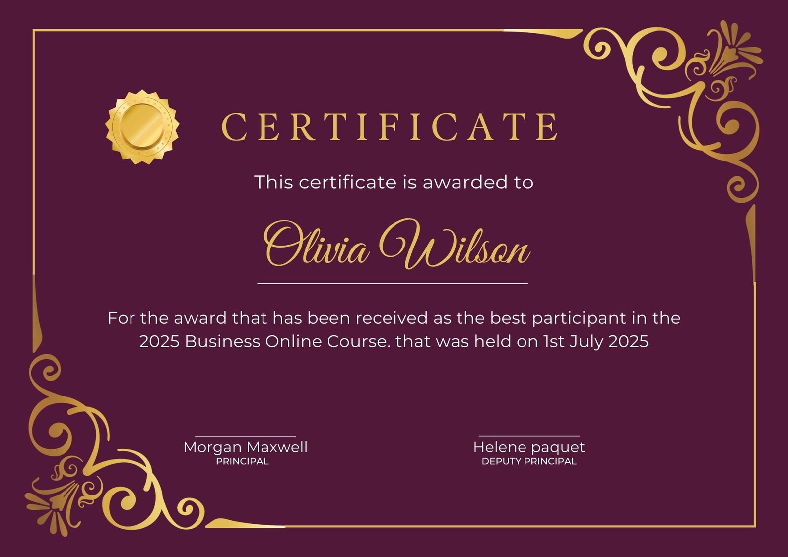 Editable Certificate Template, Certificate of Completion, Achievement ...