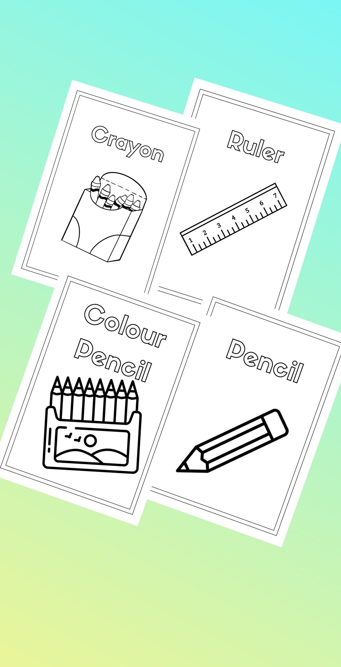 Back to School Coloring Page, School Coloring Pages, School Supplies ...