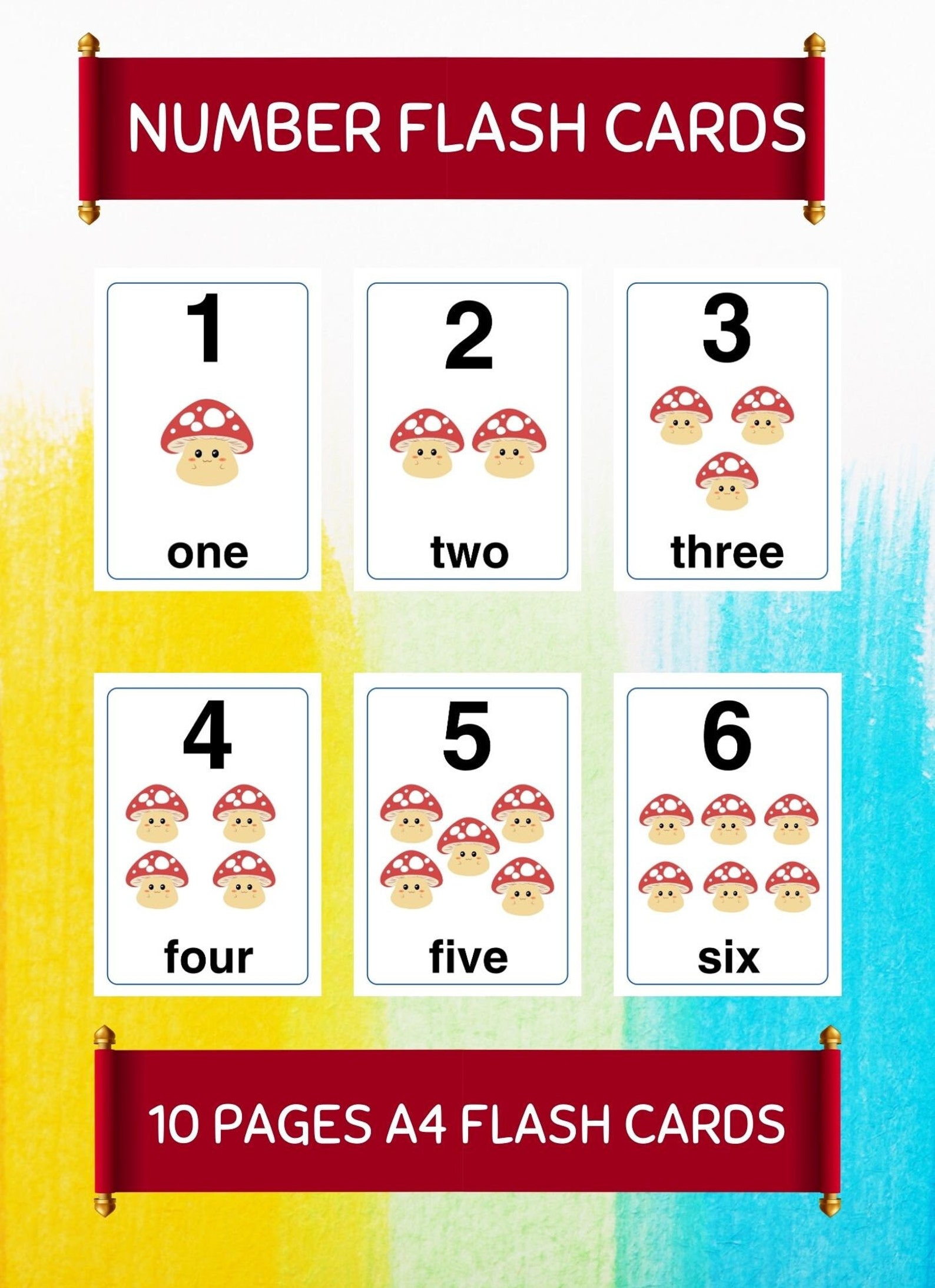 Number Flash Cards 1-10, Number Cards,preschool Counting Flash Cards ...
