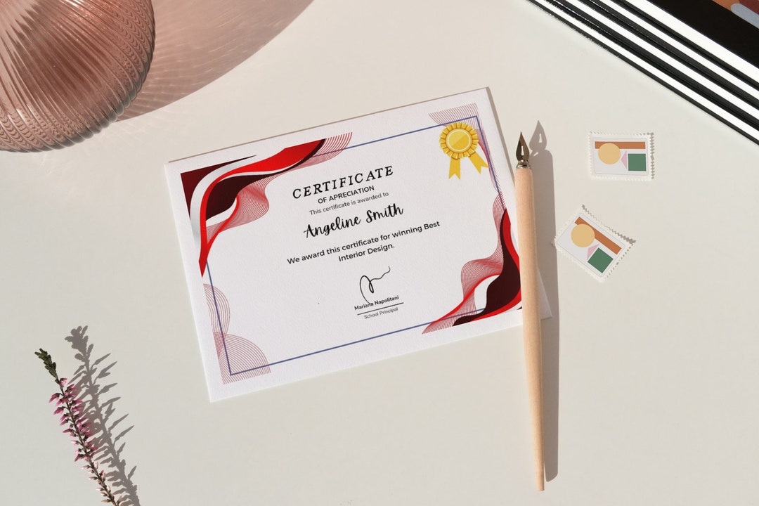 Editable Training Certificate Template, Printable Certificate of ...